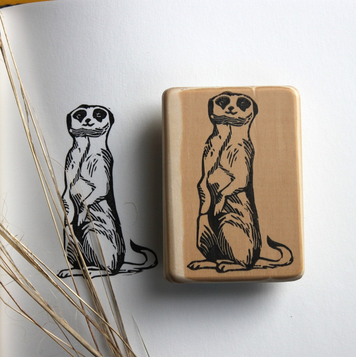 Meerkat Stamp, Hand Carved, Wood Mounted - Etsy