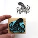 Octopus Stamp Hand Carved Wood Mounted - Etsy
