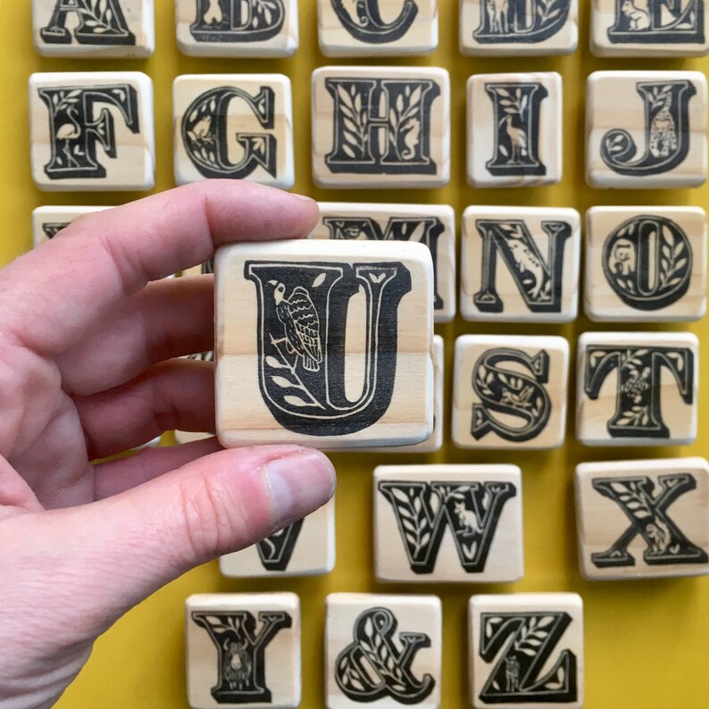 U Letter Rubber Stamp u for Urubu Lettering Hand | Etsy
