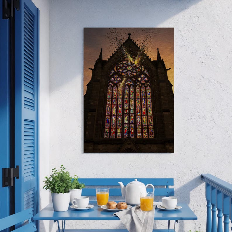 Gothic Cathedral Stained Glass Canvas Art, Sacred Architecture Print - Etsy