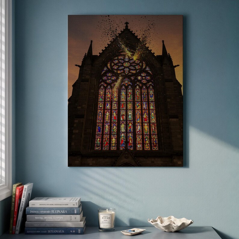 Gothic Cathedral Stained Glass Canvas Art, Sacred Architecture Print - Etsy