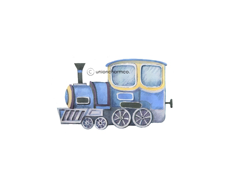 Transportation Nursery Wall Art Set, Blue Vehicle Nursery Prints ...