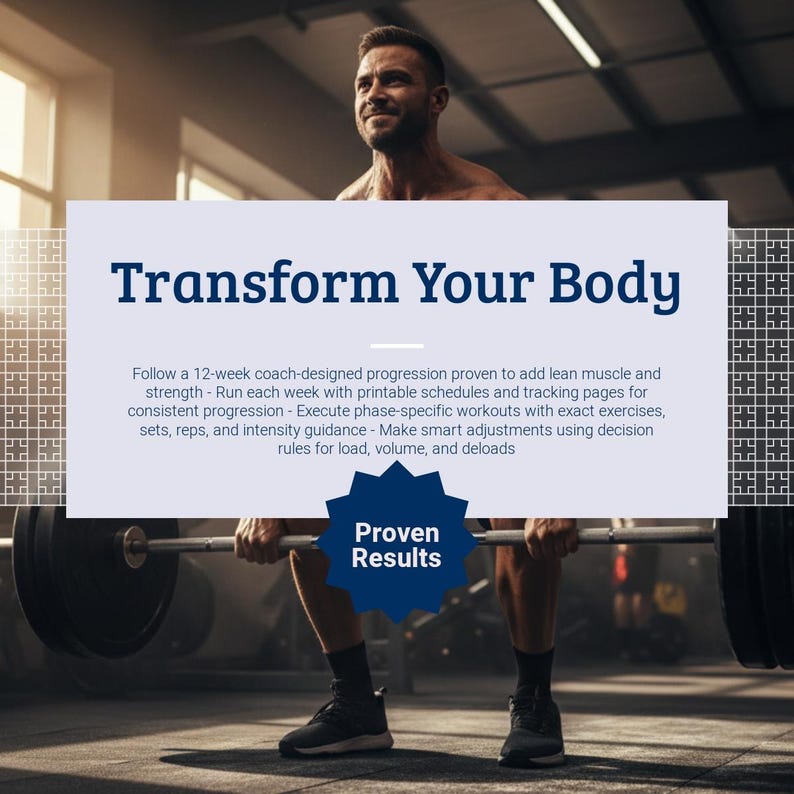 Lean Muscle & Strength Foundations for Men — 12 Week Progressive ...