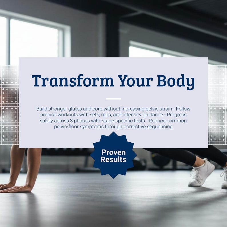 Pelvic Floor Safe Core + Glute Training Program - Printable PDF Digital ...