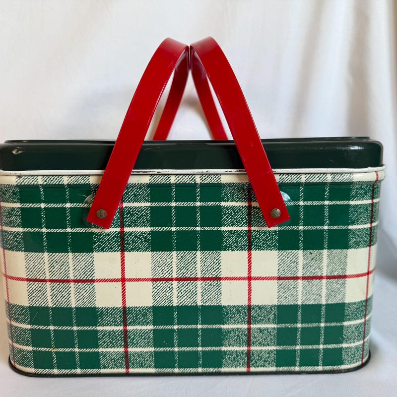 Plaid Picnic Basket - Etsy