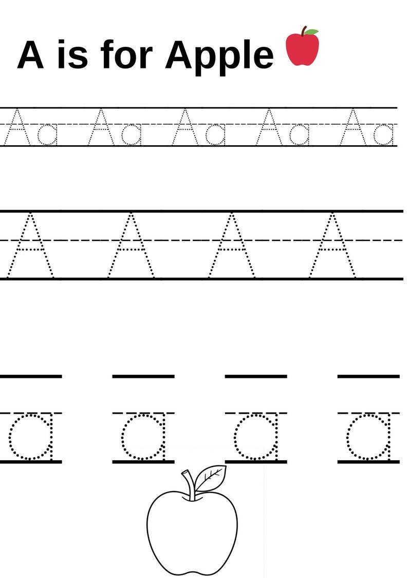 Let’s Learn the Alphabet (A–J) – Printable Tracing and Coloring ...