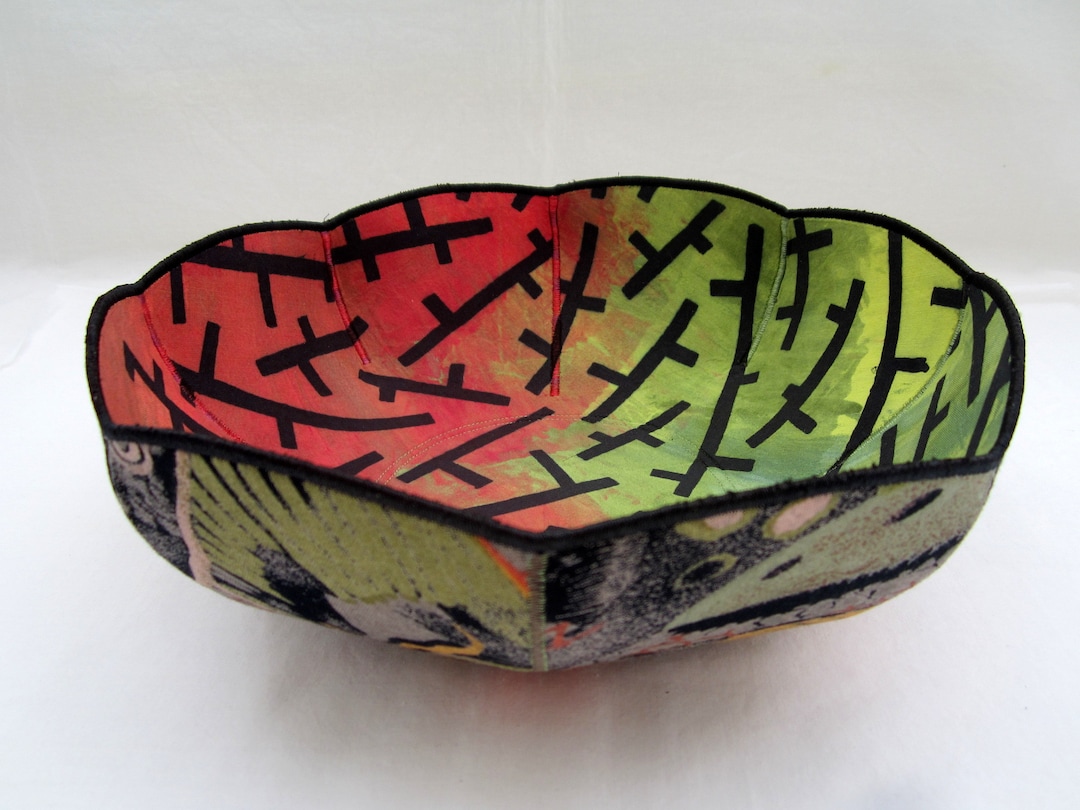 Power Poles Fabric Bowl Hand Painted Graphics - Etsy