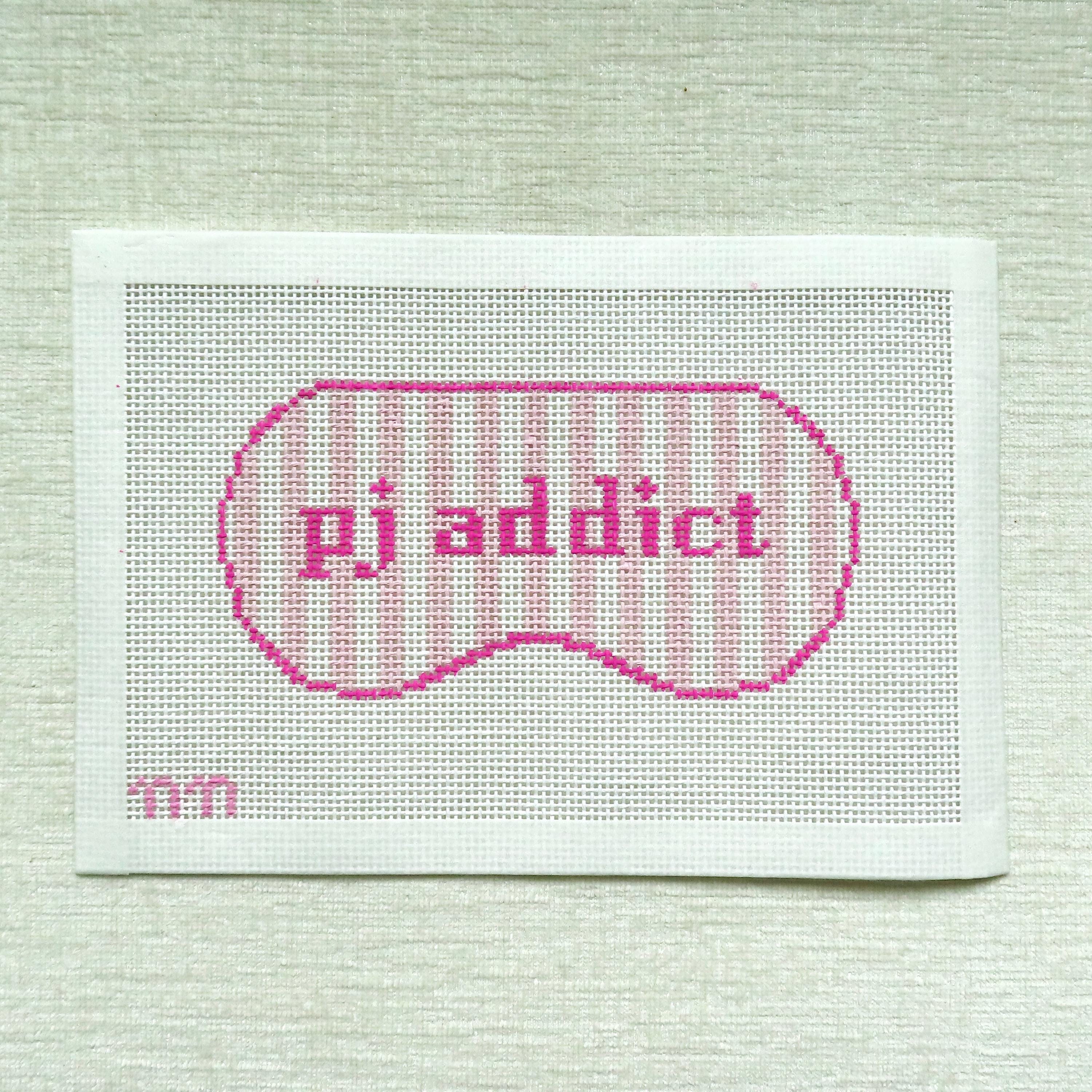 Pj Addict Eye Mask Needlepoint Canvas | Hand Painted on 13 Mesh ...
