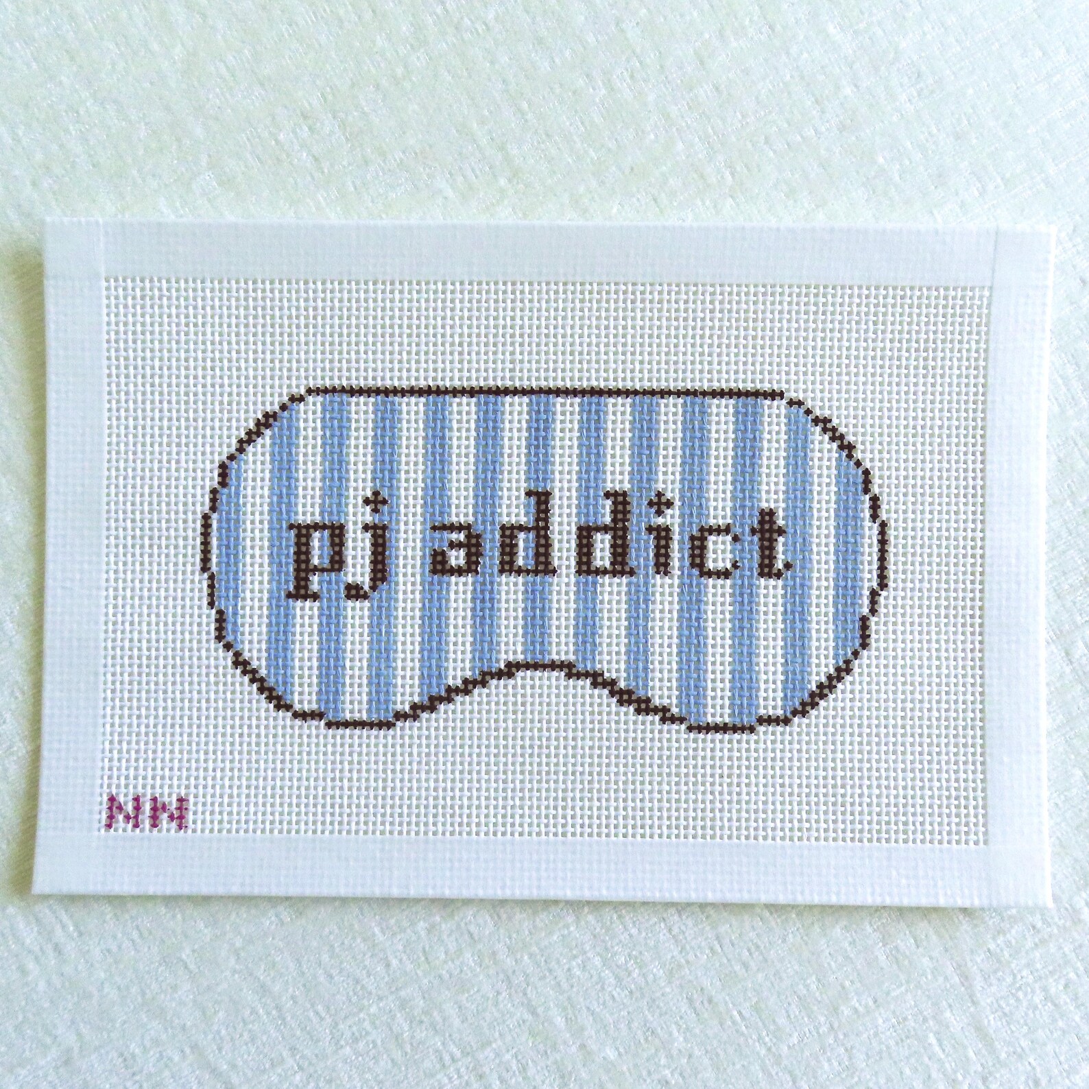 Pj Addict Eye Mask Needlepoint Canvas | Hand Painted on 13 Mesh ...