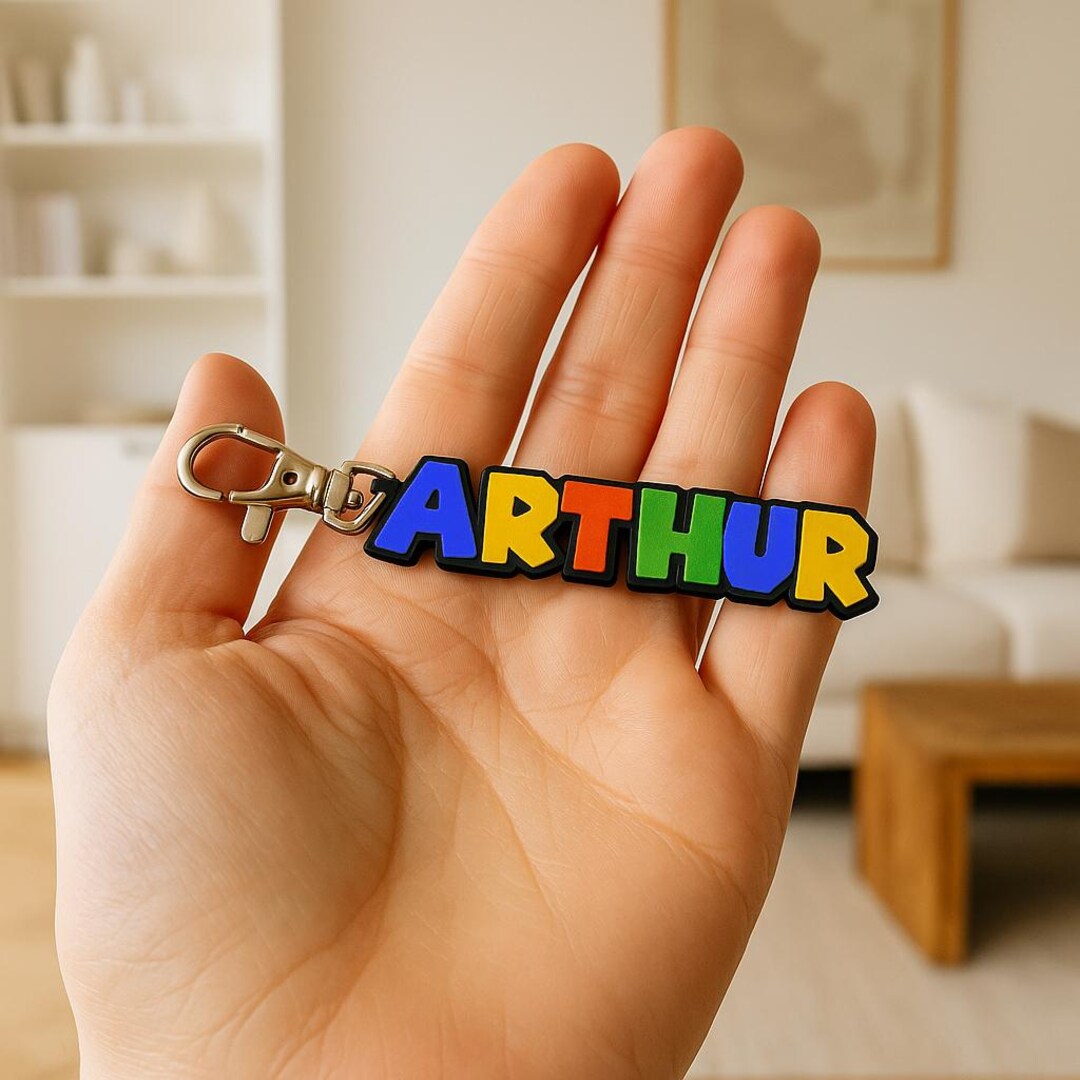 Custom Mario Keyring Keychain – Personalised Gamer Gift, Kids Bag Tag ...