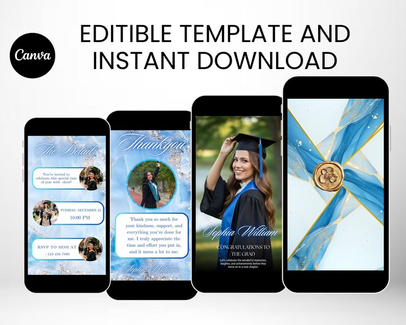 Class of 2026 Graduation Invitation Template, Editable Graduation ...