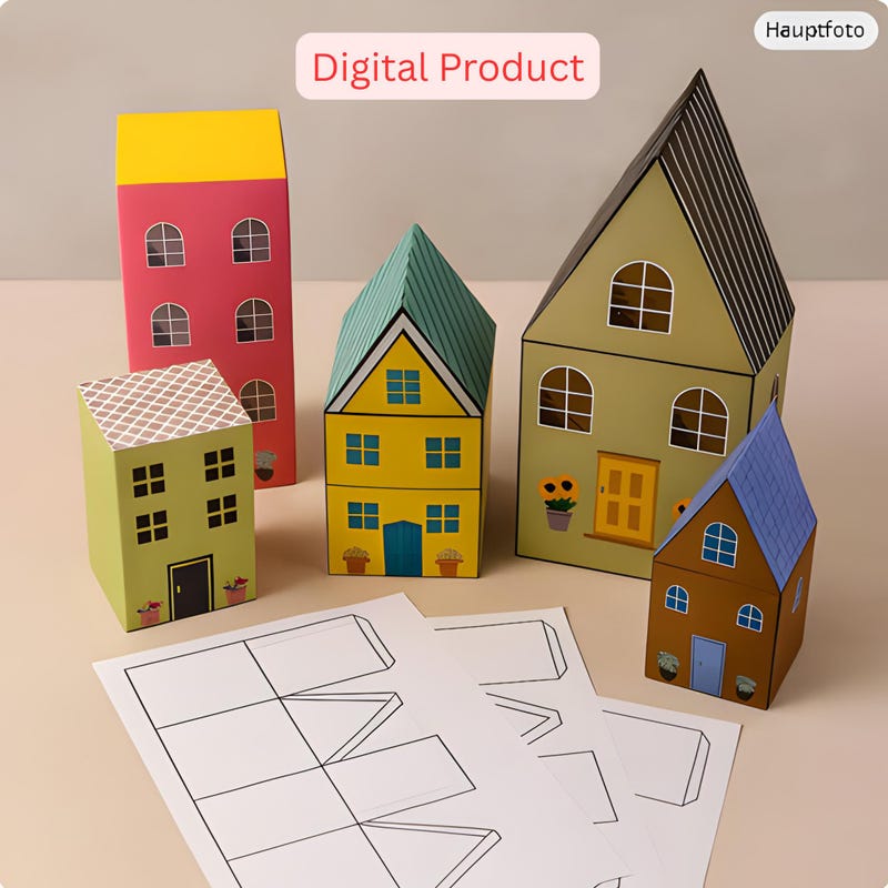 Printable Diy Paper House - Etsy UK