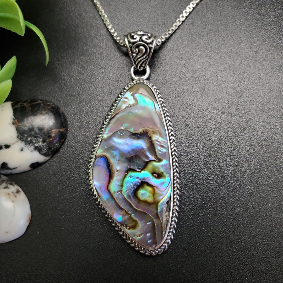 Z-291 | Unique Sterling Silver Abalone Necklace Pendant | Abalone ...