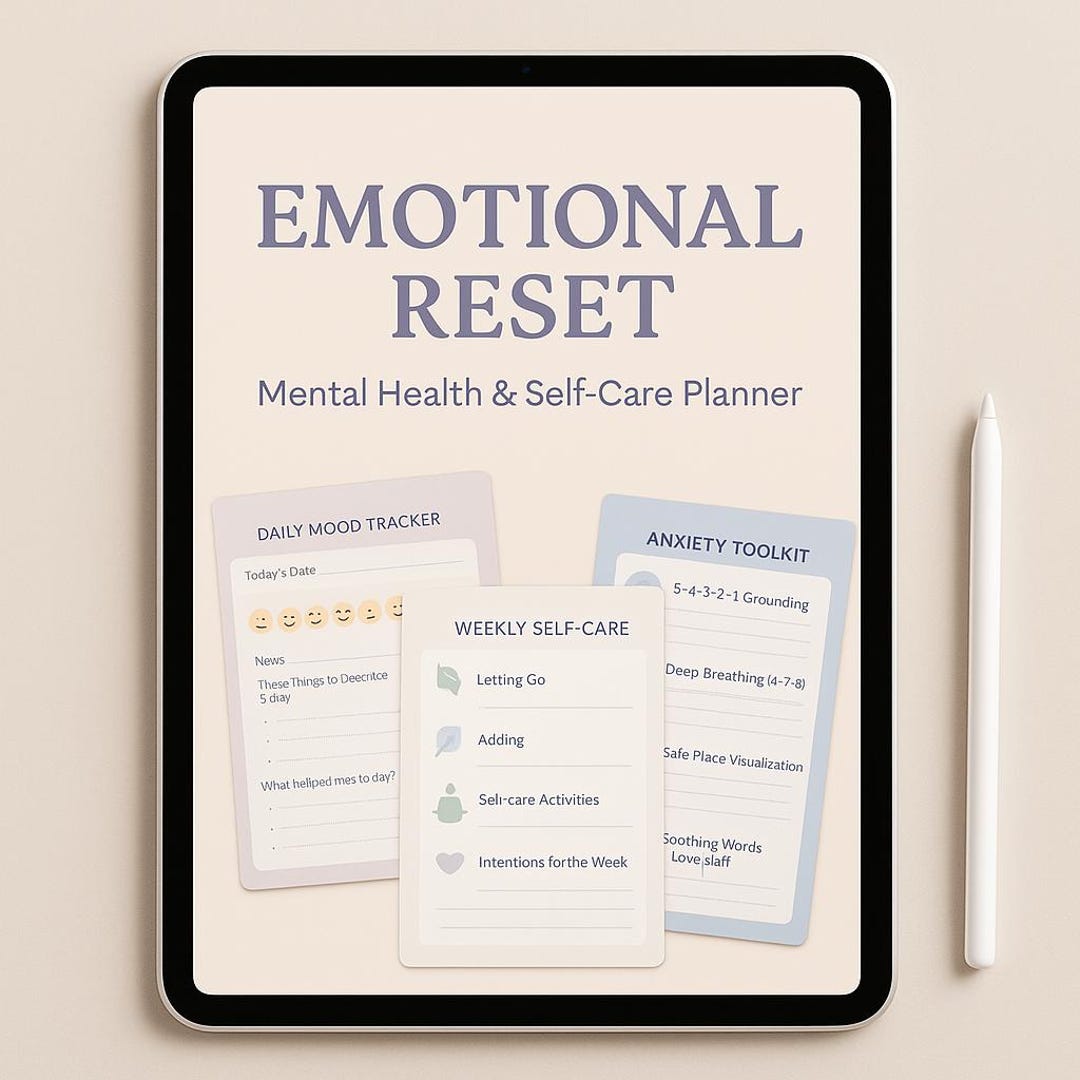 Emotional Reset Planner | Self-care Digital Journal | Mental Health ...
