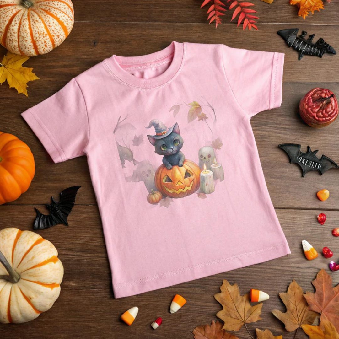 Halloween Black Cat Clipart PNG, Cute Kitten in Pumpkin Illustration ...