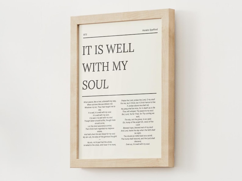 Christian Hymn Wall Art | It is Well With My Soul Printable | Faith ...