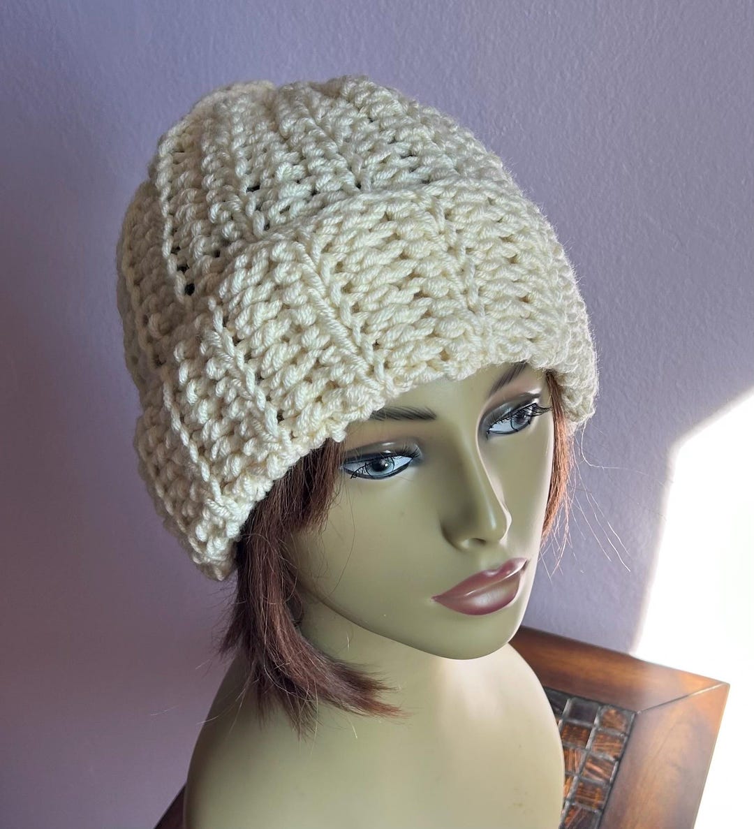 Chunky Ribbed Hat, Wool Crochet Beanie, Men Women Beanie, Adult Slouch ...
