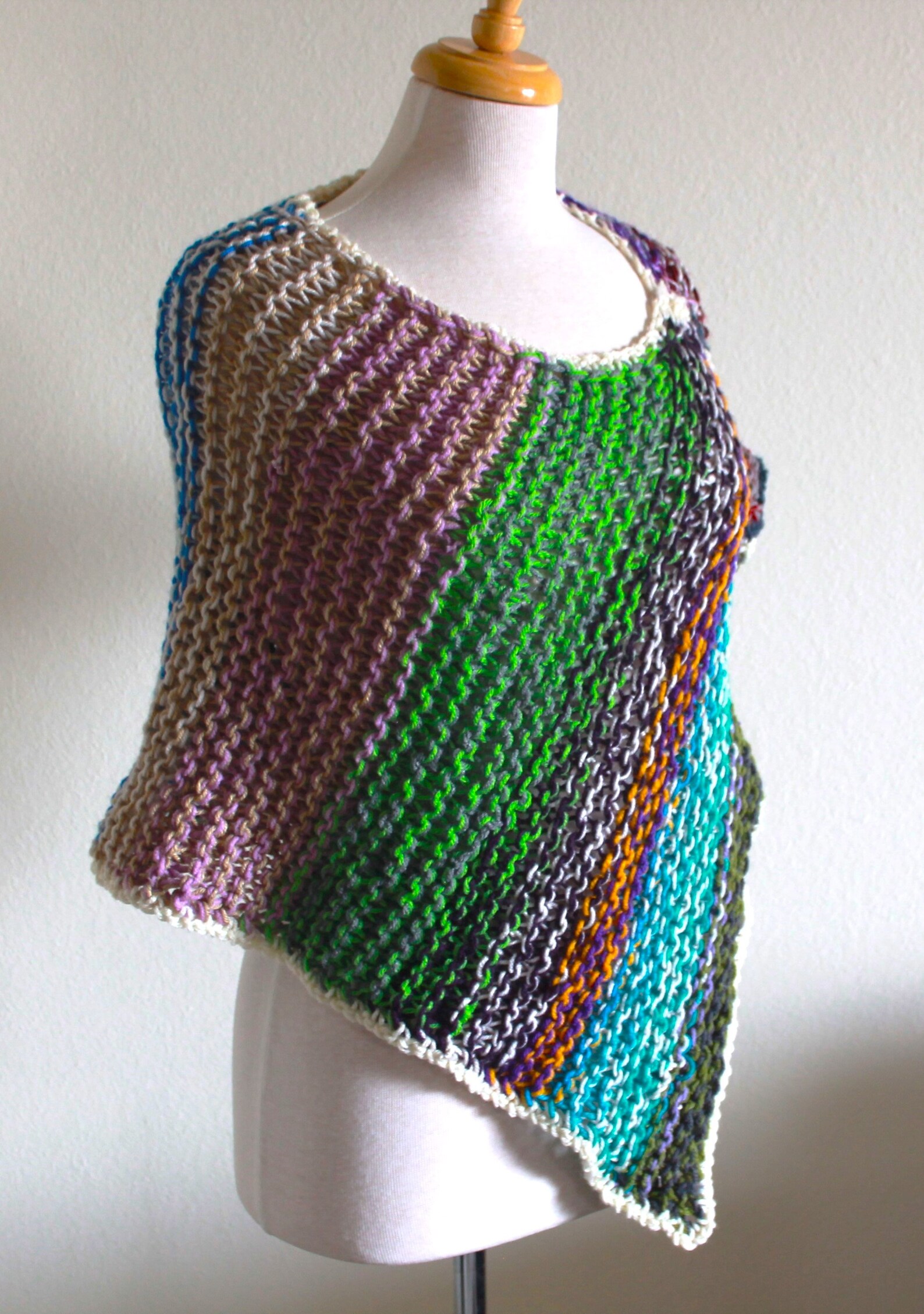 Poncho Wrap Asymmetrical Cape Shrug Poncho Hand Knit Super Soft Women ...