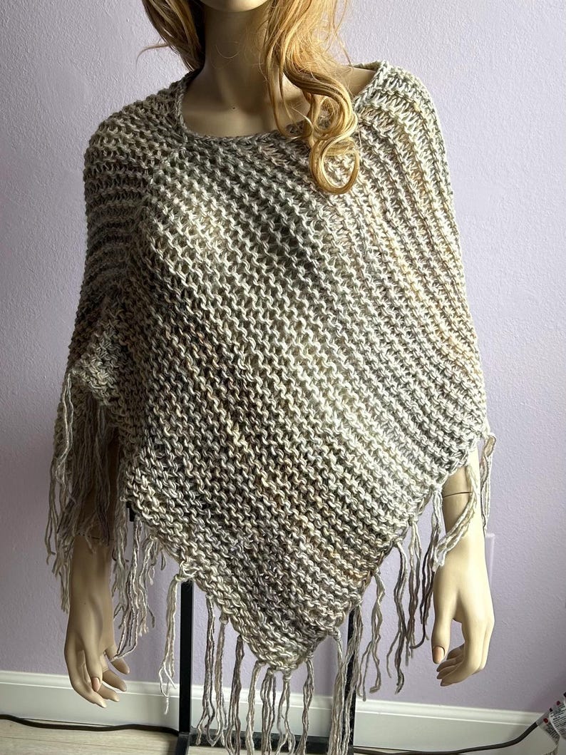 Wool Poncho, Cape, Knit Wool Poncho, Wool Poncho Cape, Wrap Poncho ...