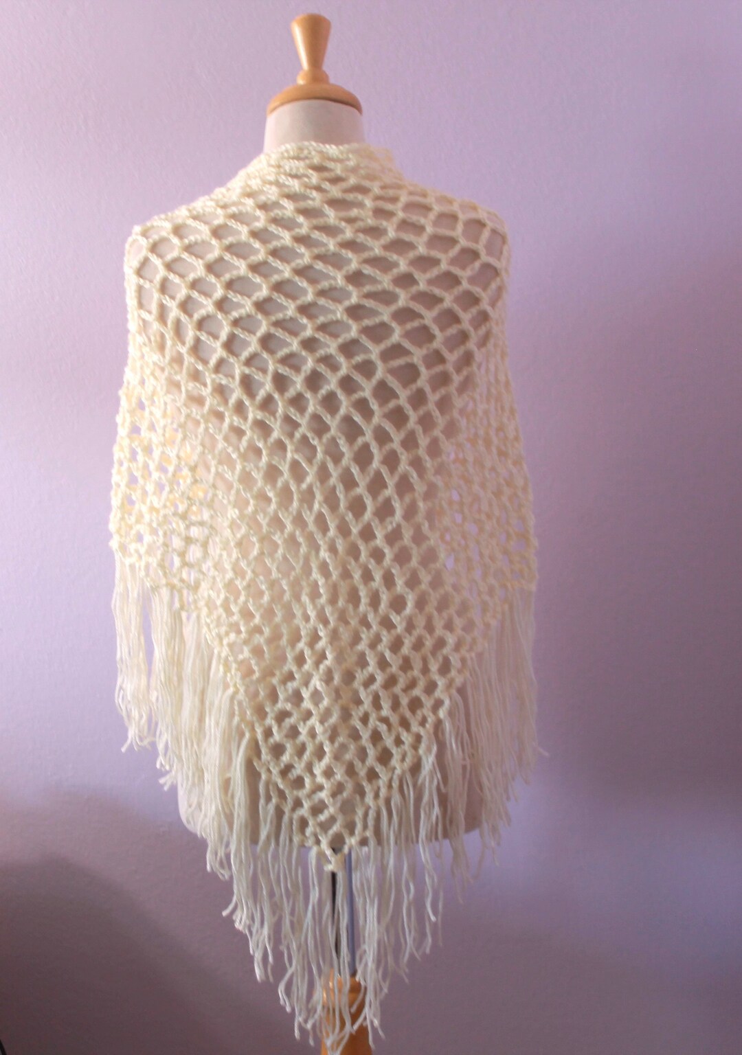 Crochet Shawl Triangle Net Airy Shawl Wedding Wrap Shawl, Oversize ...