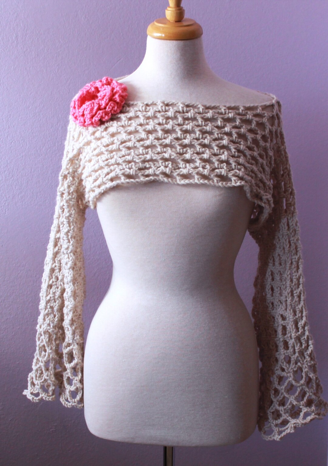 Handmade Shrug, Sweater, Crop Top, Fishnet Women's Shrug, Bolero Net ...