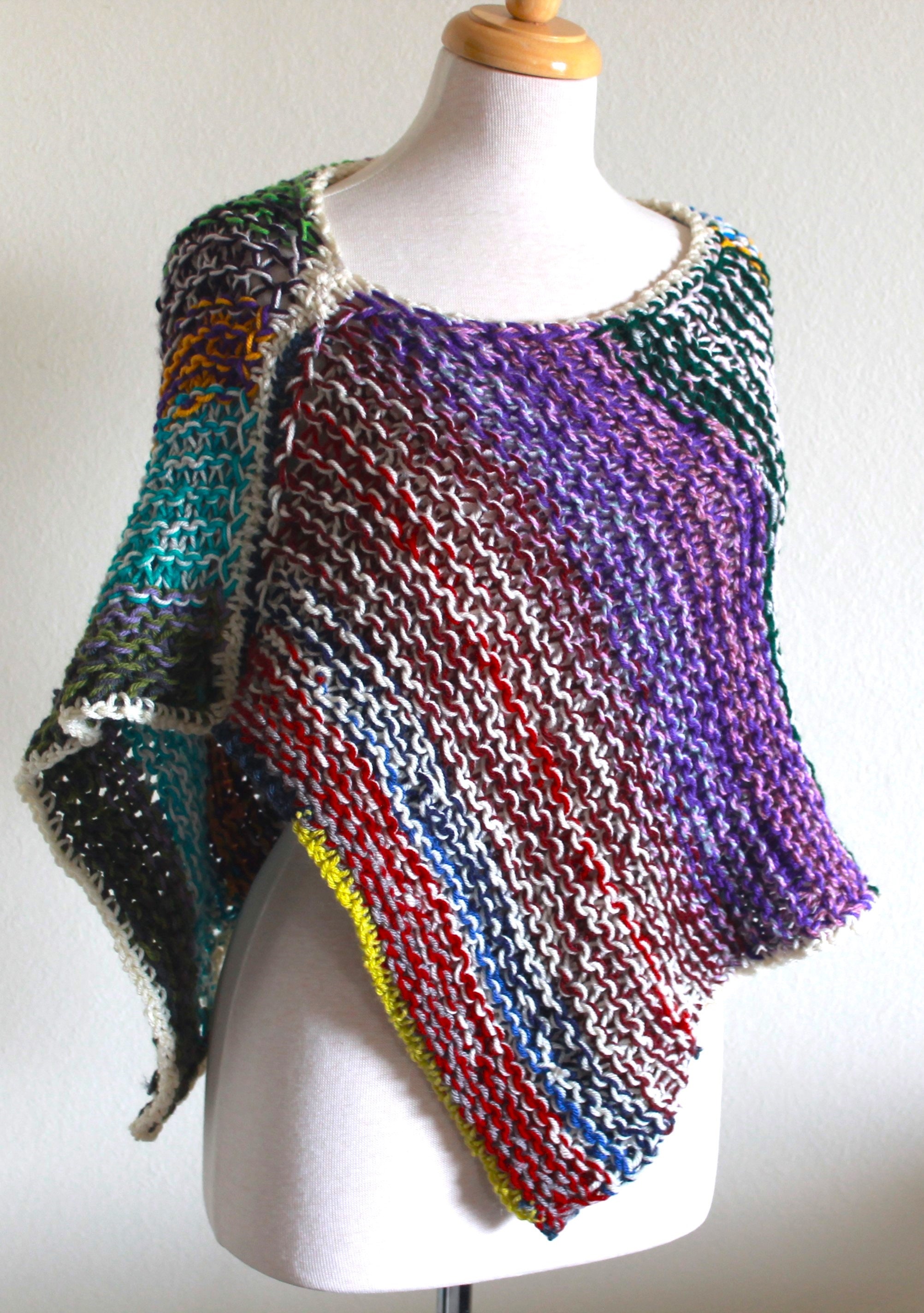 Poncho Wrap Asymmetrical Cape Shrug Poncho Hand Knit Super Soft Women ...