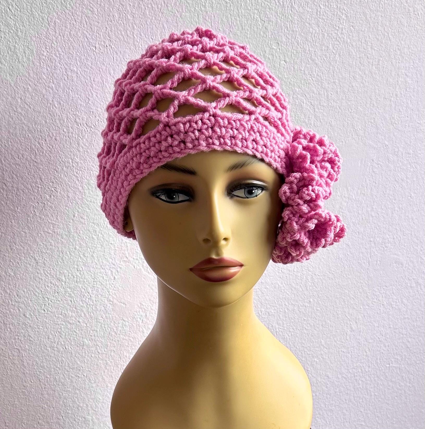 Mesh Hat, Unique Style, Pink Cap, Crochet Hat, Net Cap, Juliet Cap ...