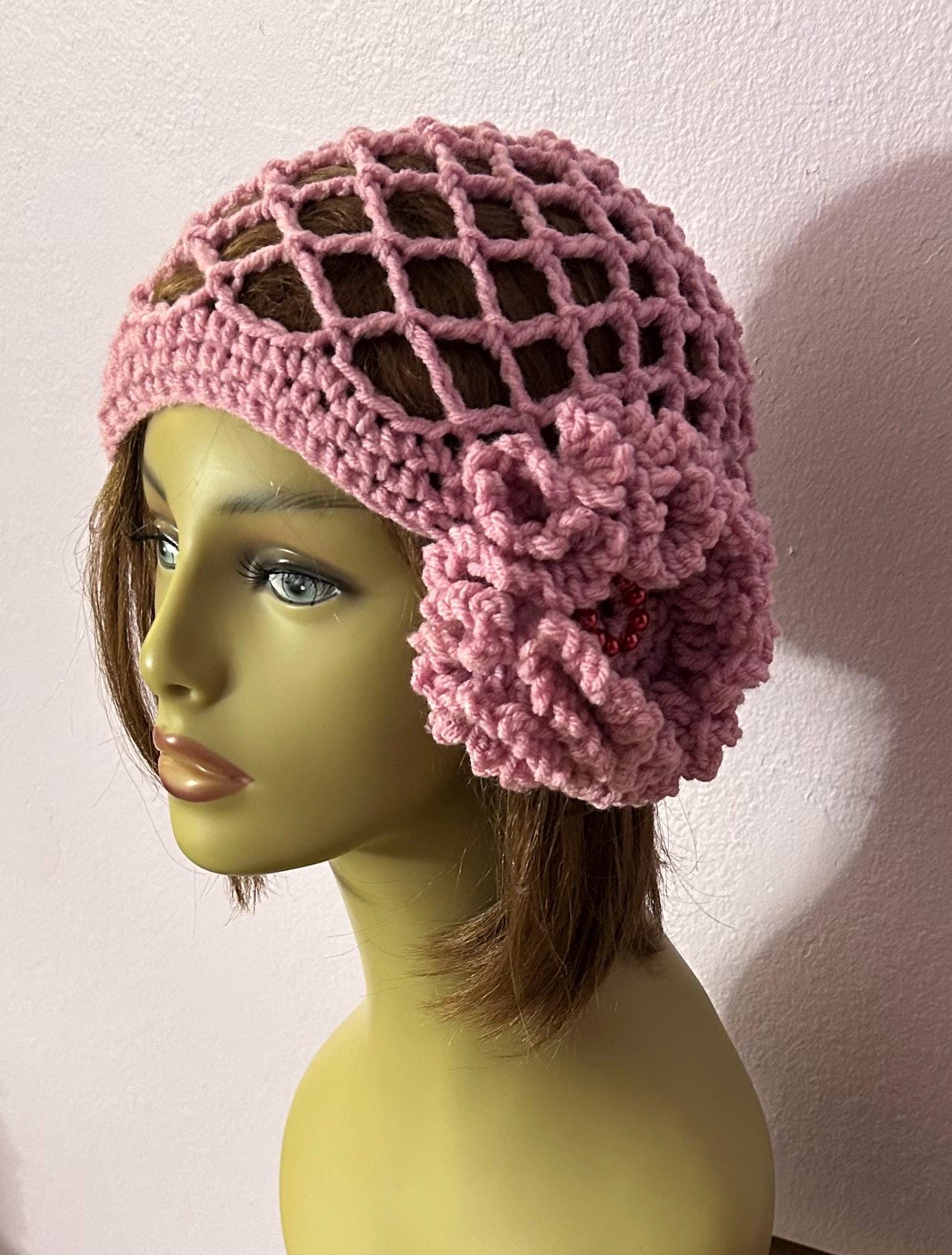 Mesh Hat, Unique Style, Pink Cap, Crochet Hat, Net Cap, Juliet Cap ...
