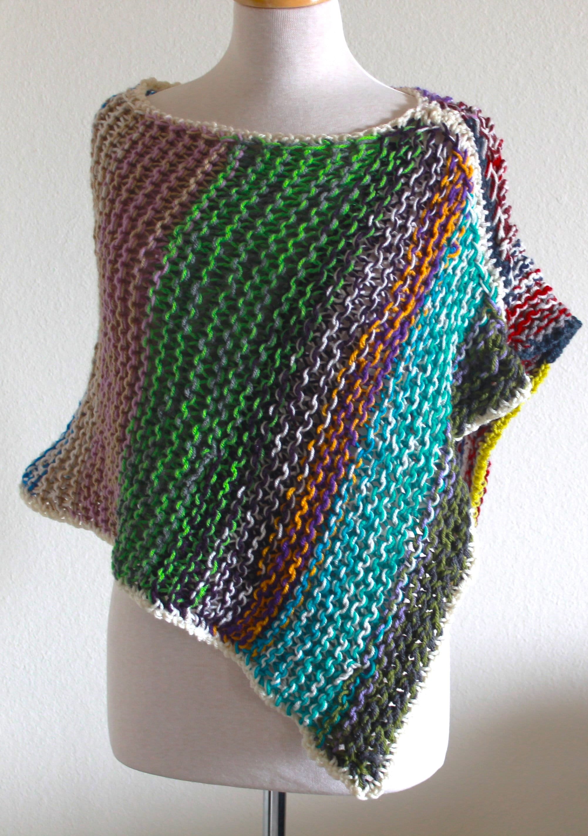 Poncho Wrap Asymmetrical Cape Shrug Poncho Hand Knit Super Soft Women ...