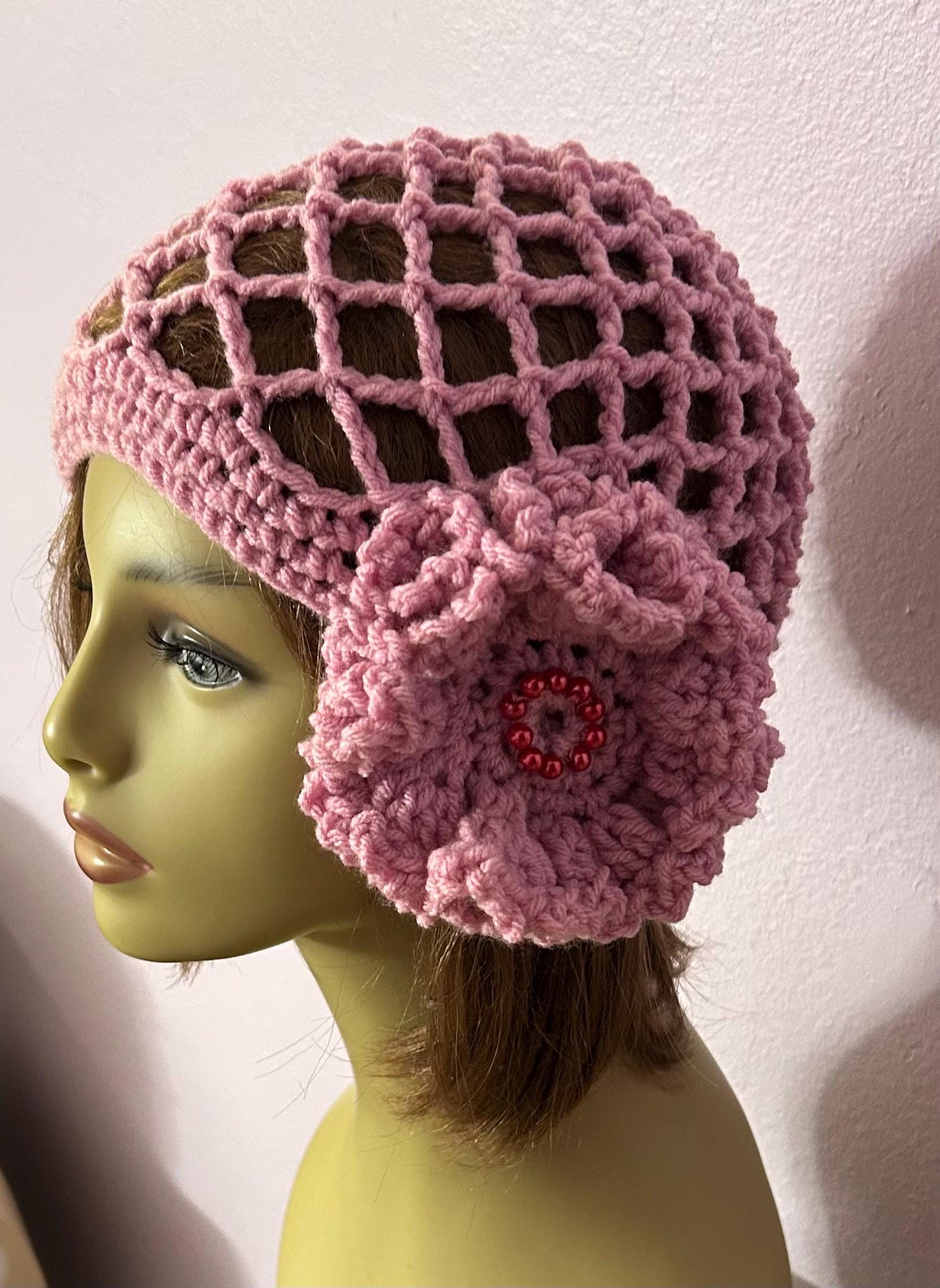 Mesh Hat, Unique Style, Pink Cap, Crochet Hat, Net Cap, Juliet Cap ...