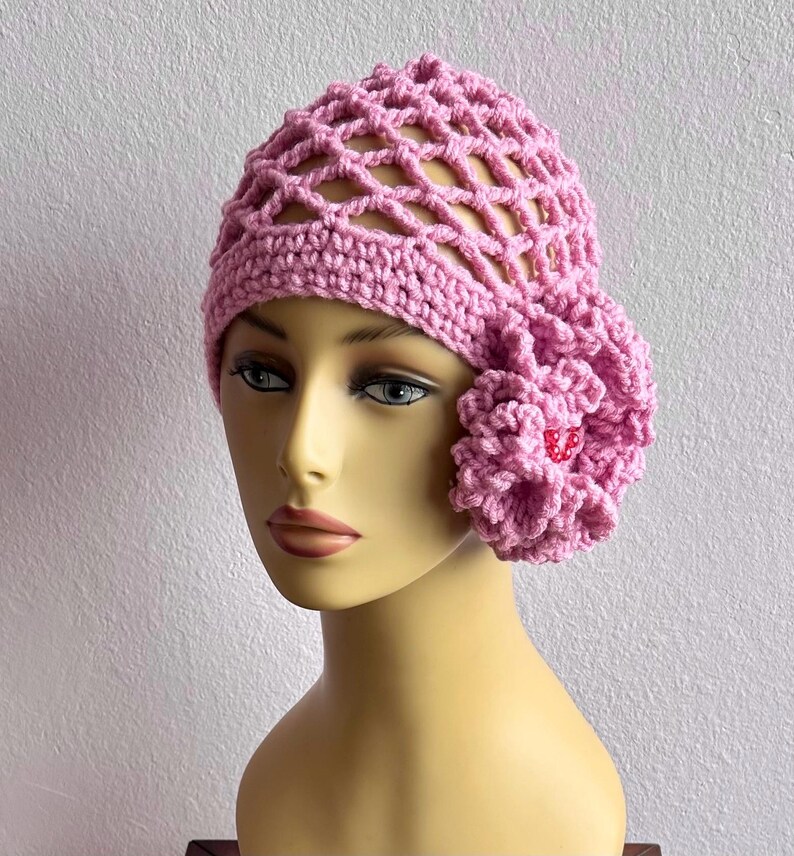 Mesh Hat, Unique Style, Pink Cap, Crochet Hat, Net Cap, Juliet Cap ...