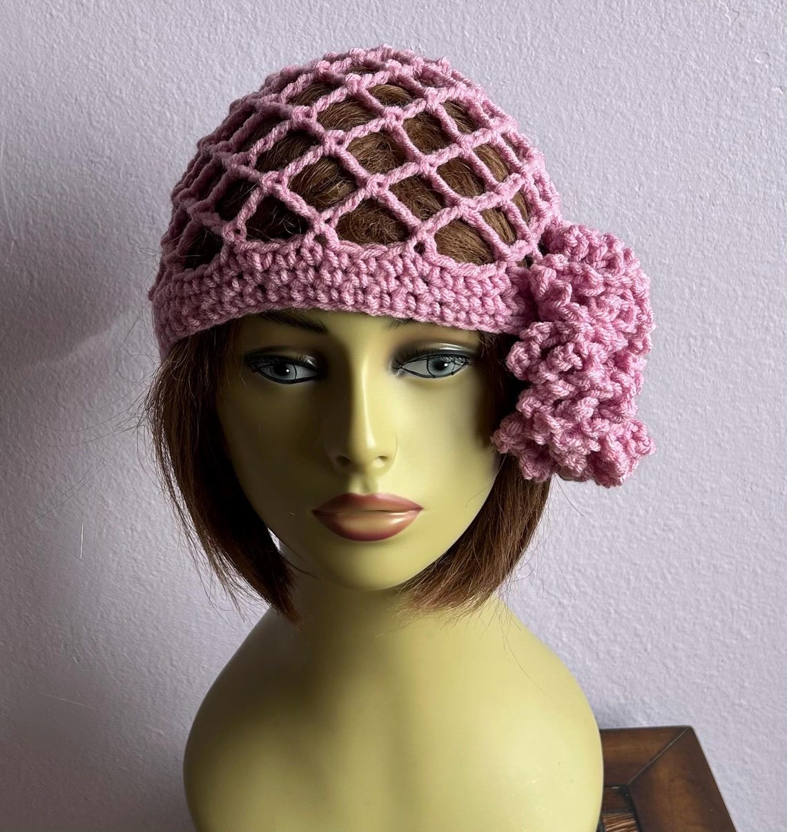 Mesh Hat, Unique Style, Pink Cap, Crochet Hat, Net Cap, Juliet Cap ...