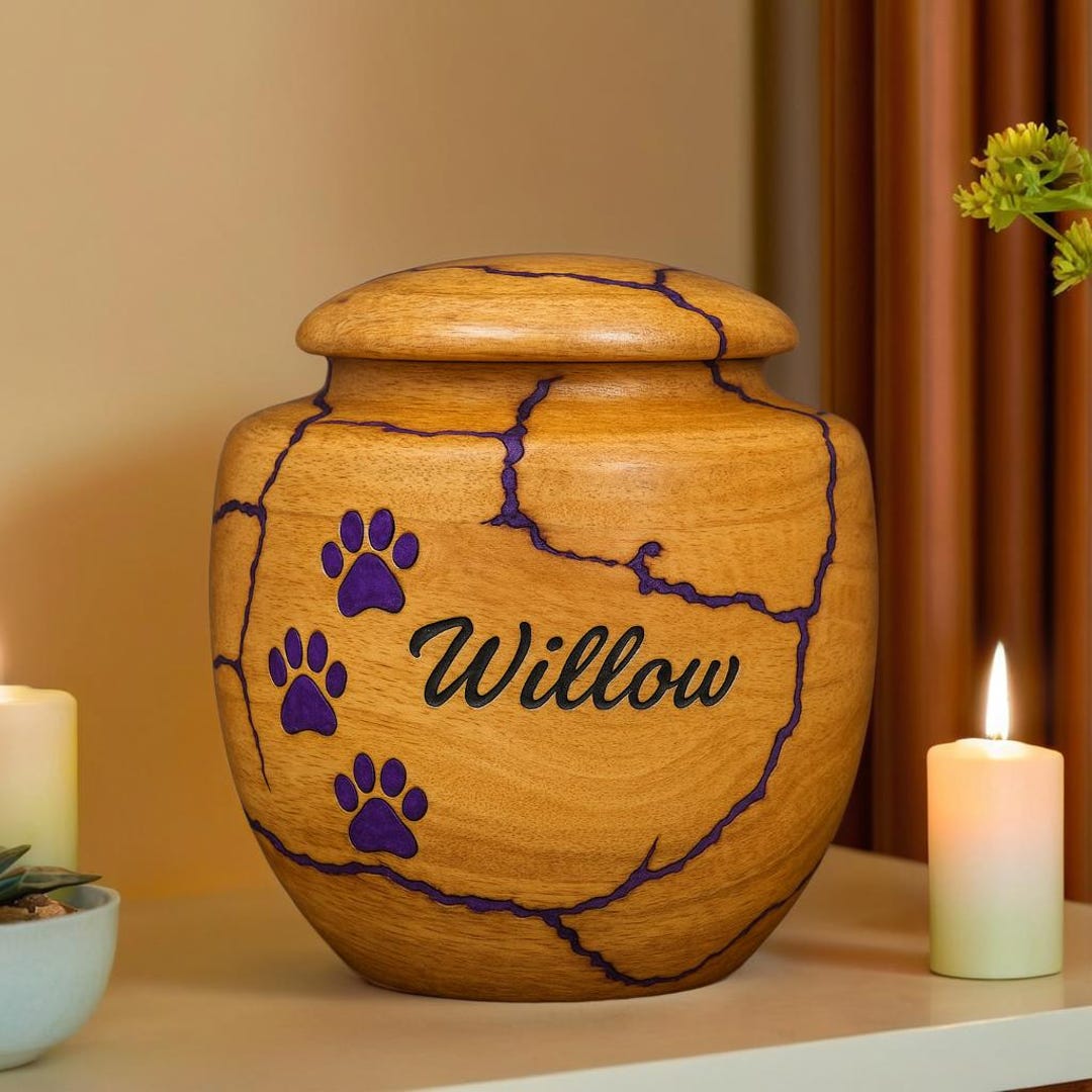 Personalized Wooden Pet Urn: Engraved Memorial Keepsake Box - Etsy