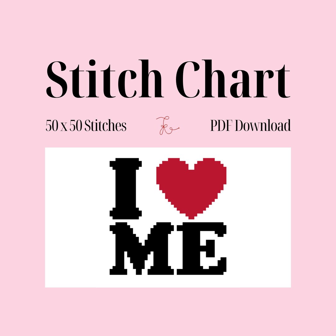 I Heart Me Digital Stitch Pattern - Etsy