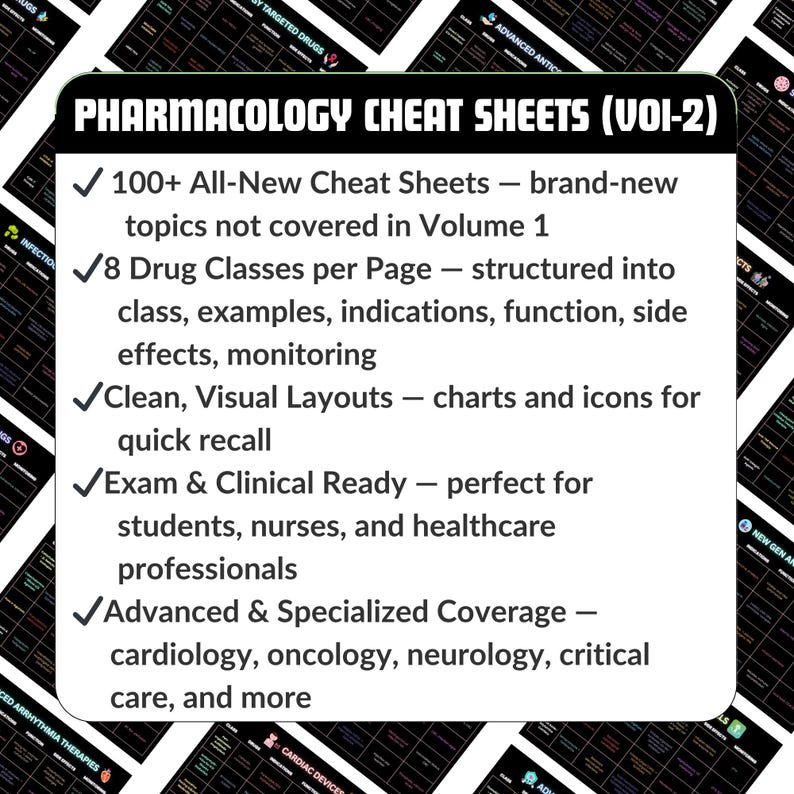 Pharmacology Cheat Sheets Bundle – Nursing Study Guide (digital Download) - Etsy Australia
