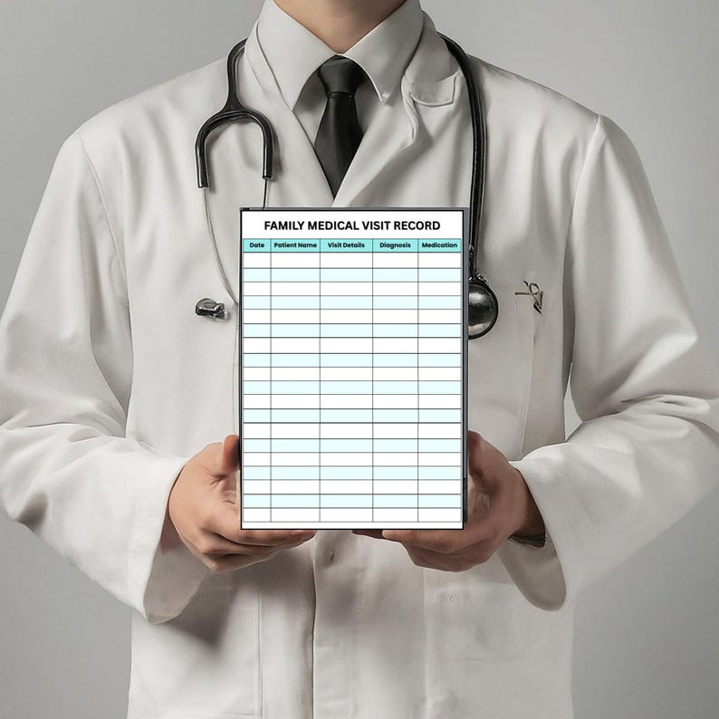 Doctor Visits Log Printable | Medical Appointment Notes & Health Binder ...