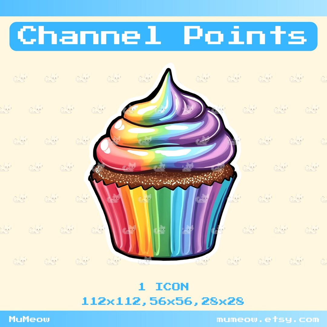 Cupcake Twitch Channel Points Icon | Cute Dessert Reward PNG for ...