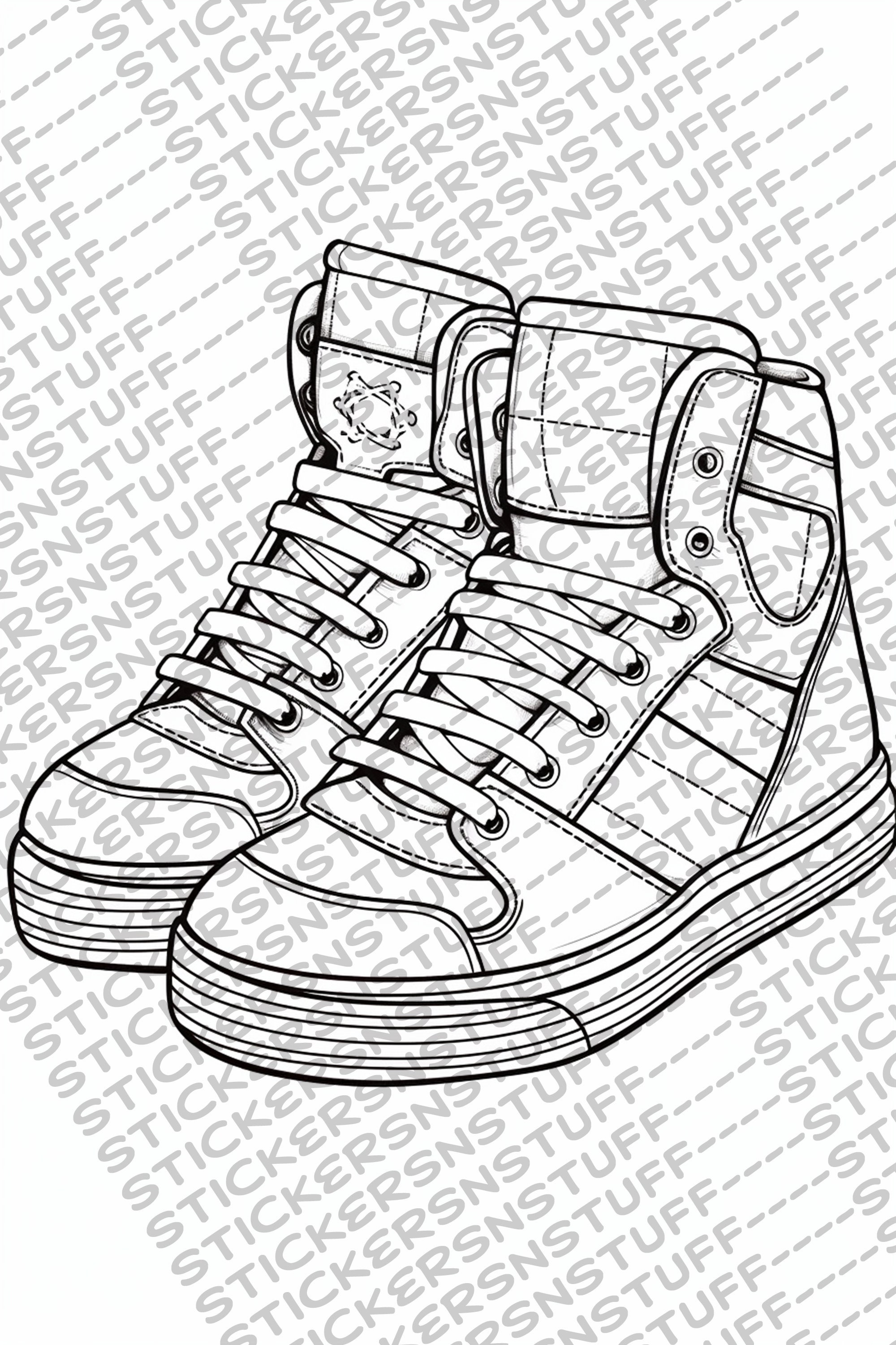 Sneaker Coloring Book Printable With Over 25 Designs - Etsy