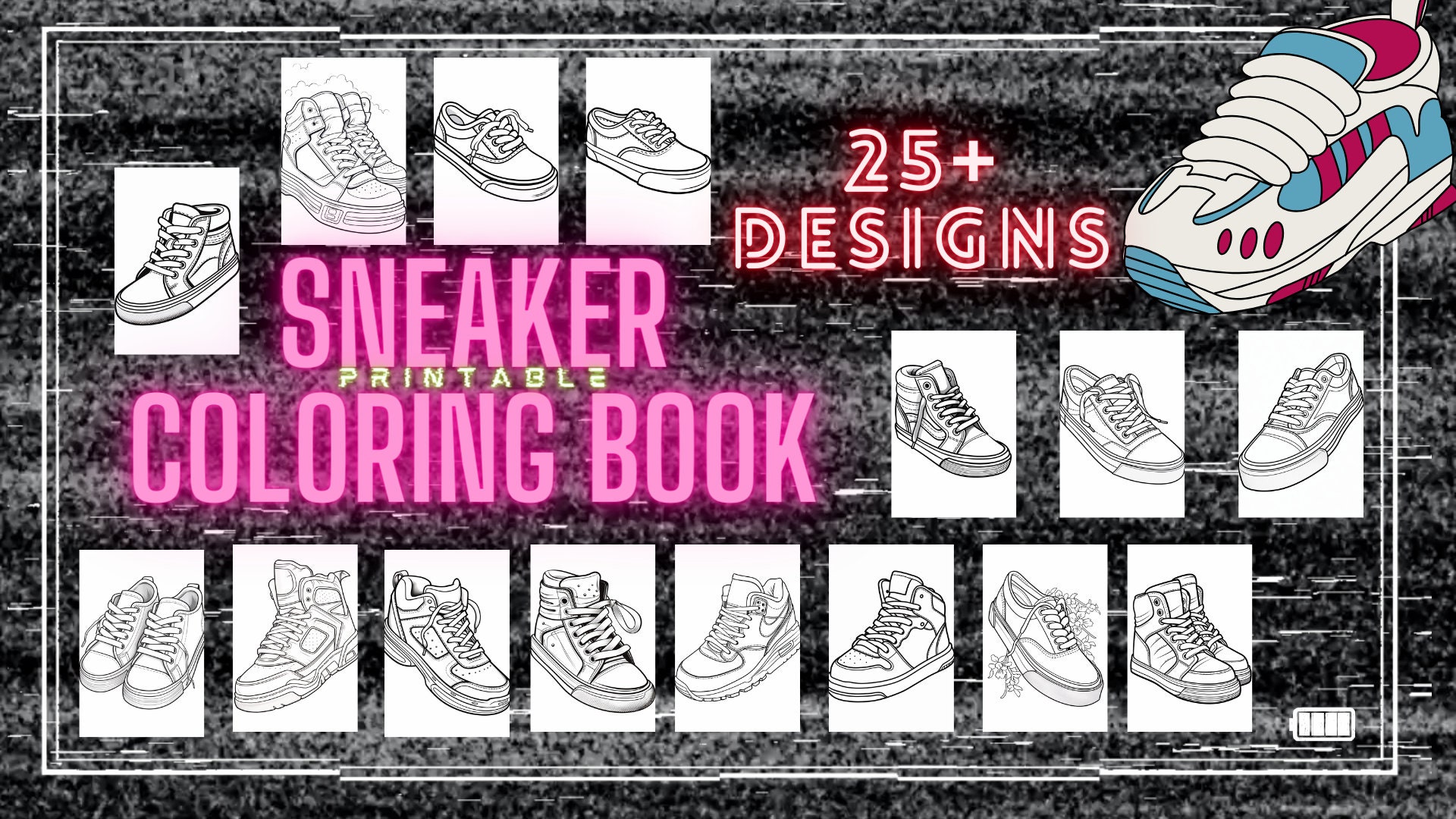 Sneaker Coloring Book Printable With Over 25 Designs - Etsy