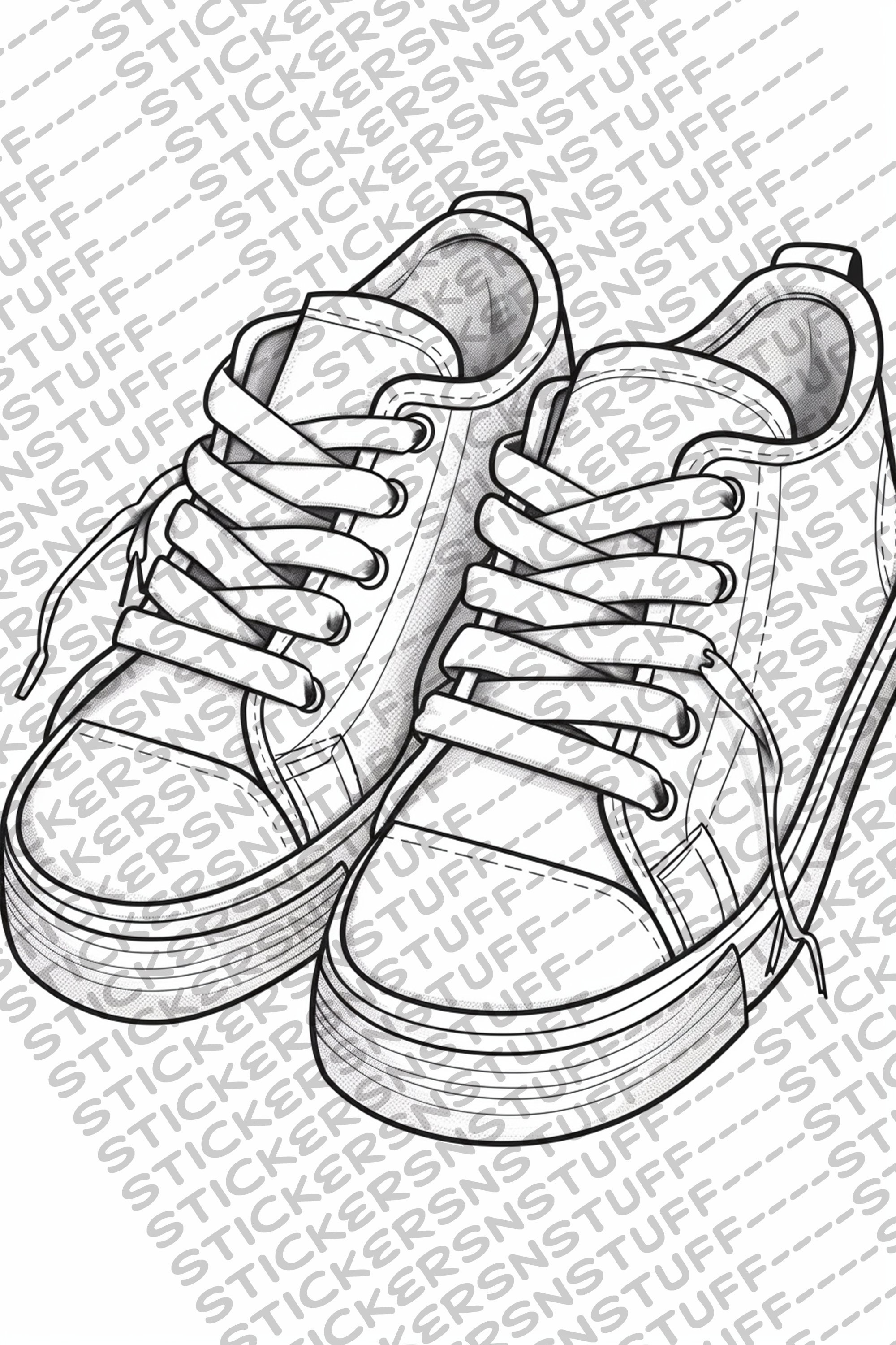 Sneaker Coloring Book Printable With Over 25 Designs - Etsy