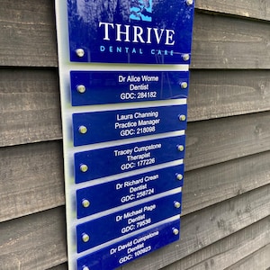 Dental Practice Signage - Multiple Doctors Sign - Name of Doctors Board ...