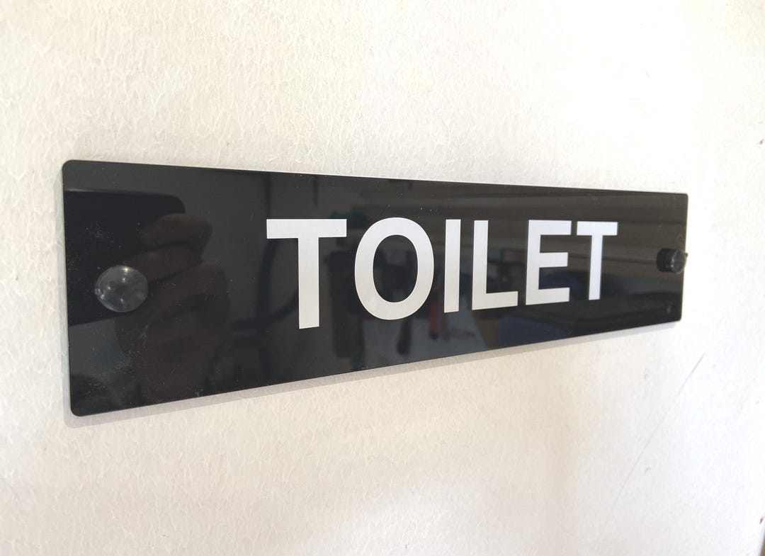 Vintage Victorian Style TOILET BATHROOM Door Sign Gloss Black Period ...