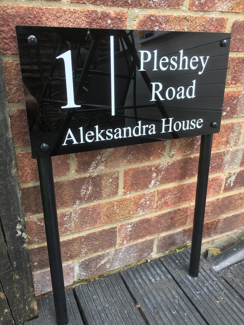 Freestanding Modern House Sign Door Number Address Plaque Business Post ...