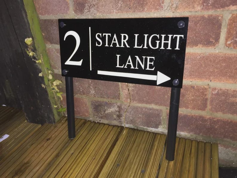 Freestanding Modern House Sign Door Number Address Plaque Business Post ...