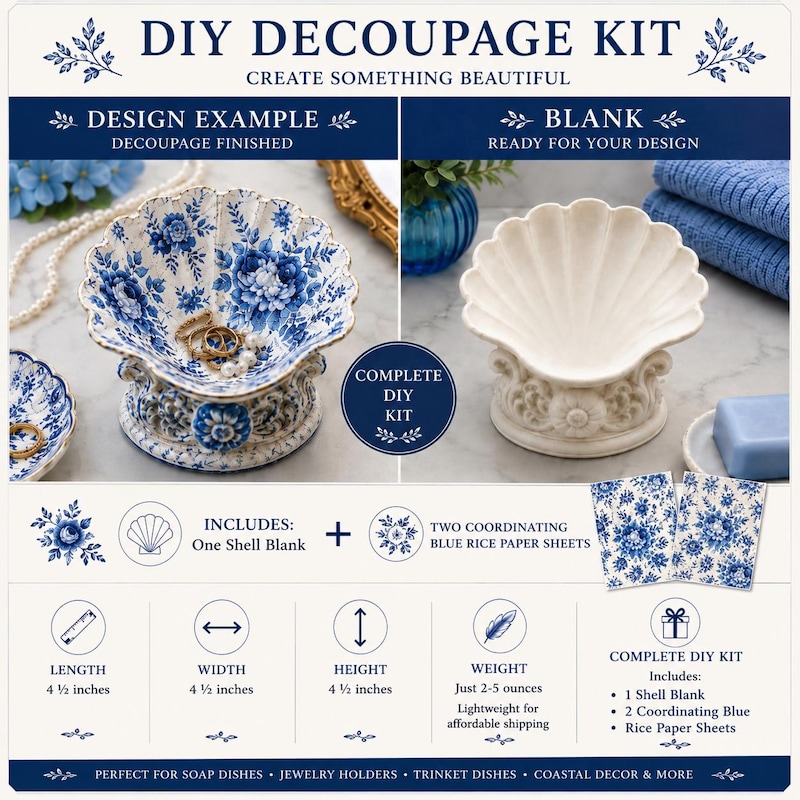 Diy Oyster Decoupage Kits - Etsy