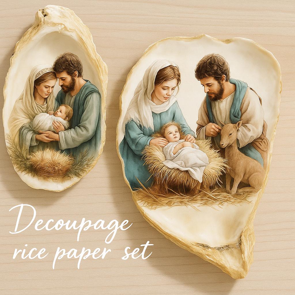 Nativity Rice Paper Set: Holy Family Decoupage Paper - Christmas Crafts ...
