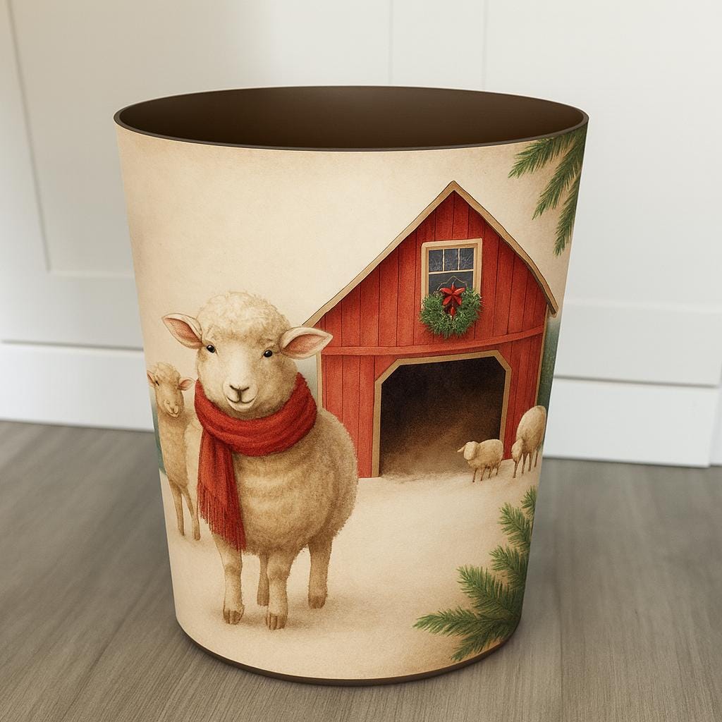 Christmas Sheep Barn Decoupage Paper: Rustic Farmhouse Winter Craft ...