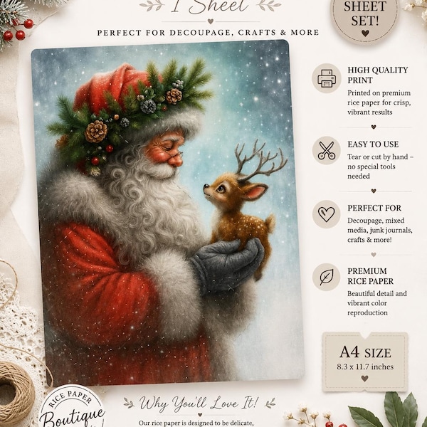 Rice Paper Large Santa - Etsy