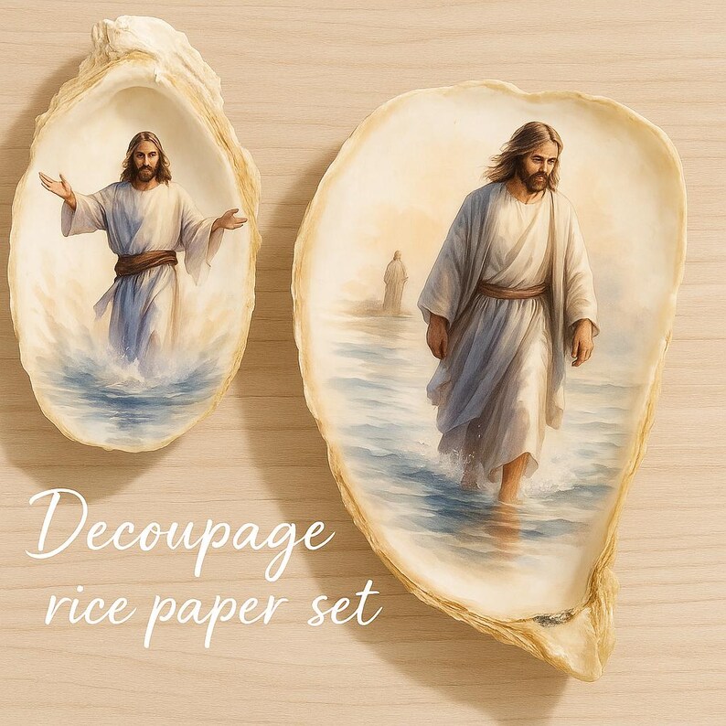 Jesus Walking on Water Rice Paper - Decoupage Supplies, Faith Art (A4 ...