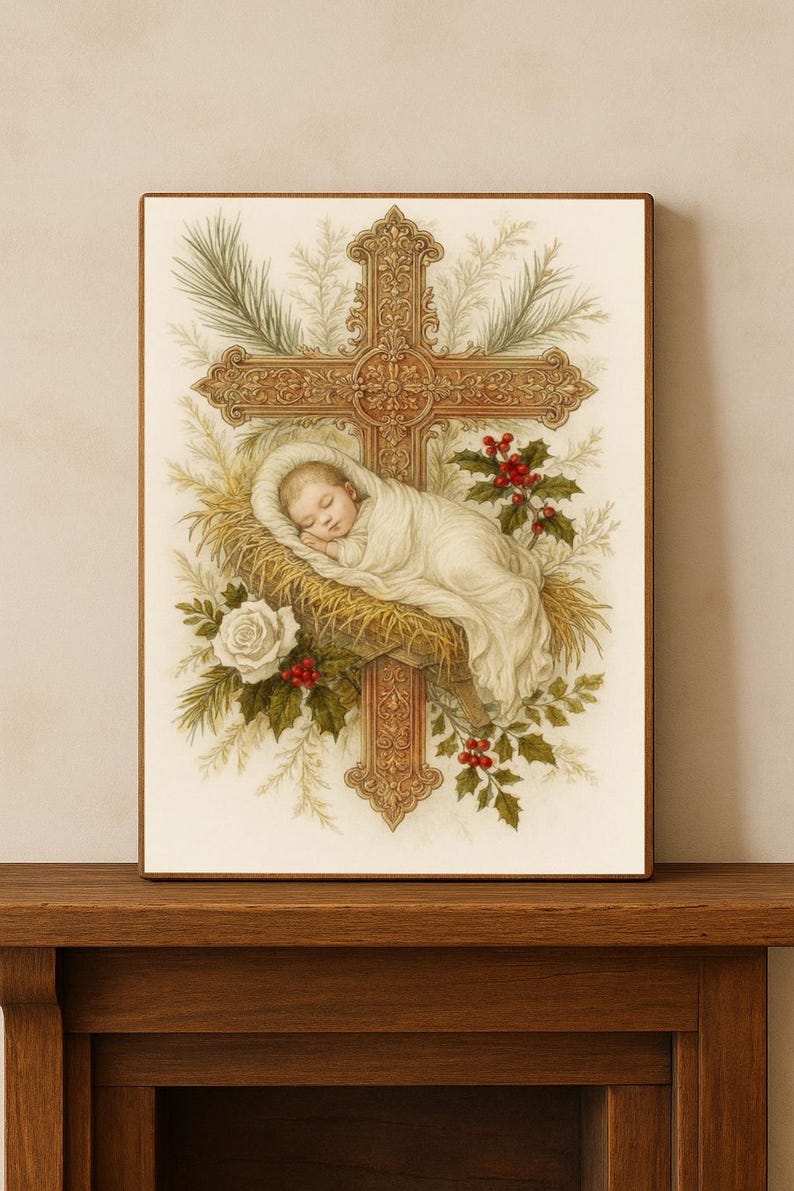 Nativity Rice Paper for Decoupage: Baby Jesus, Cross, Holiday Crafts - Etsy